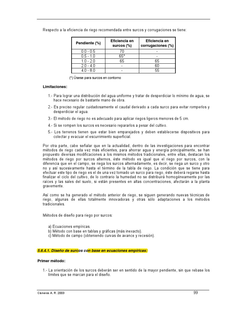 Diseà o - Riego Por Surcos | PDF Diseà o - Riego Por Surcos | PDF