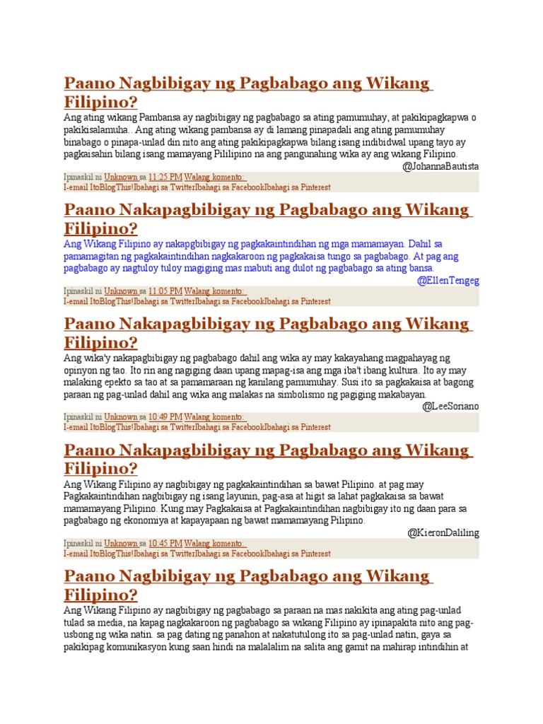 Pag-Unlad NG Wika Sa Modernisasyon | PDF