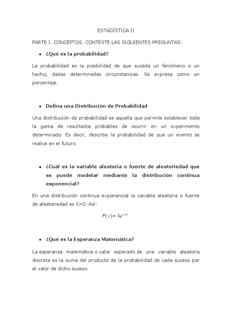 Esperanza Matematica | PDF | Valor esperado | Variable aleatoria