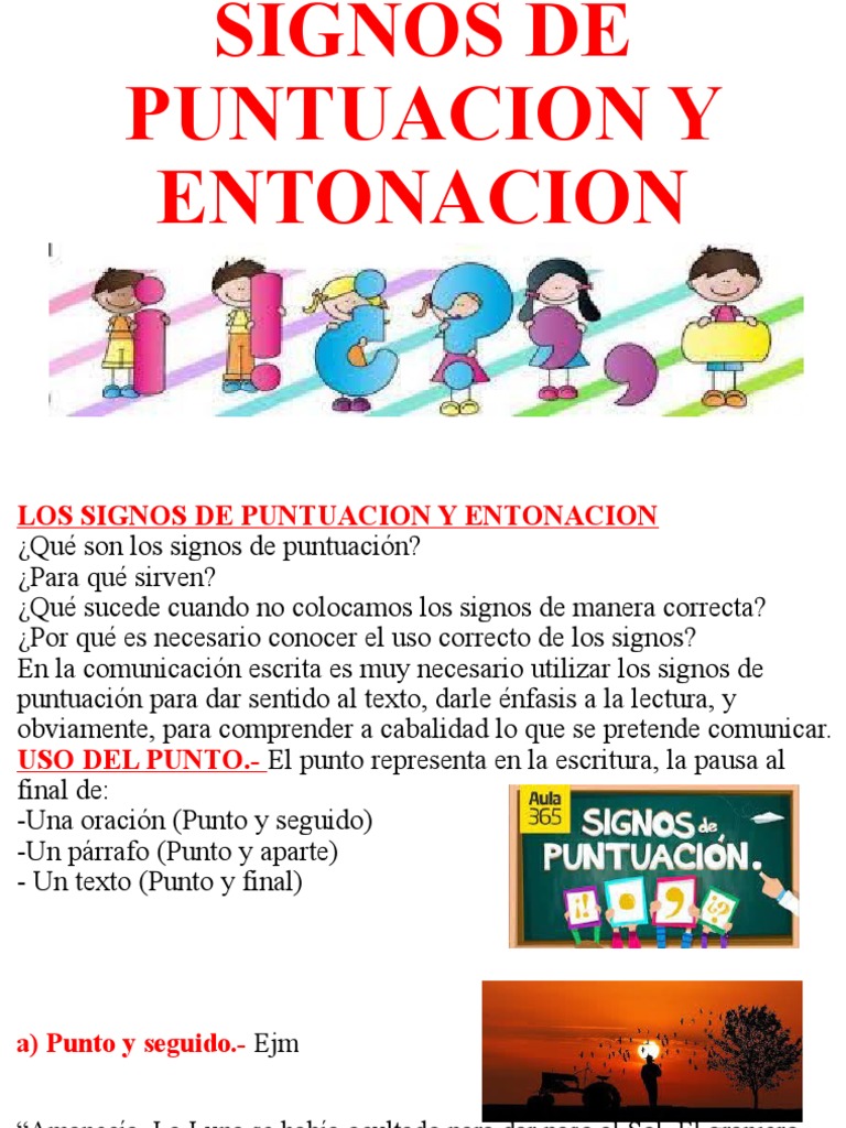 Signos de Puntuacion y Entonacion 4to | PDF | Puntuación | Semiótica