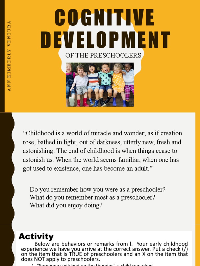 Cognitive Development: of The Preschoolers | PDF | Memory | Cognitive ...
