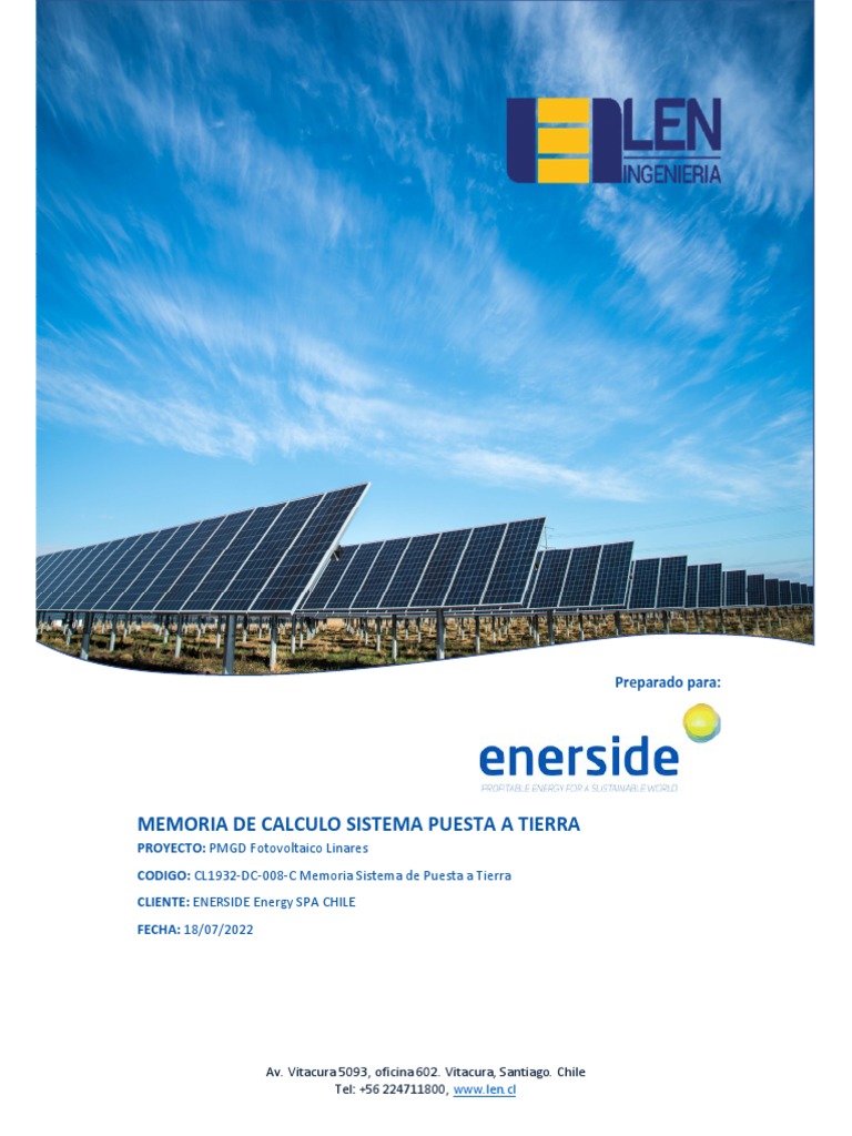 CL1932-DC-008-C Memoria de Cálculo Sistema de Puesta A Tierra | PDF