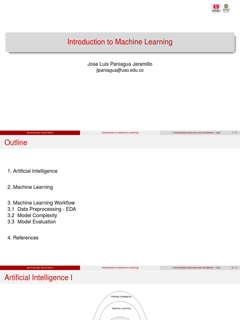 Intro ML Lecture | PDF | Aprendizaje automático | Ciencias del comportamiento