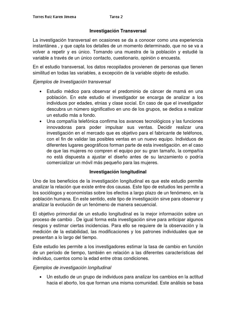 Investigación Transversal y Longitudinal | PDF | Evolución