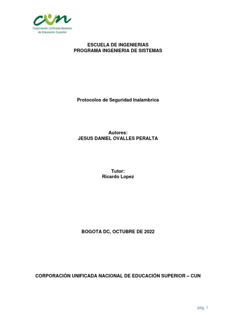 Protocolos de seguridad inalámbrica: Una comparación de WEP, WPA, WPA2 ...