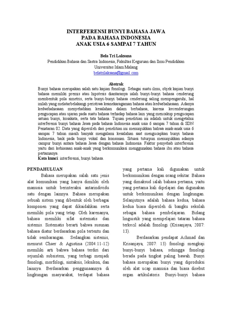 Artikel Psikolingu Bela FIXX | PDF