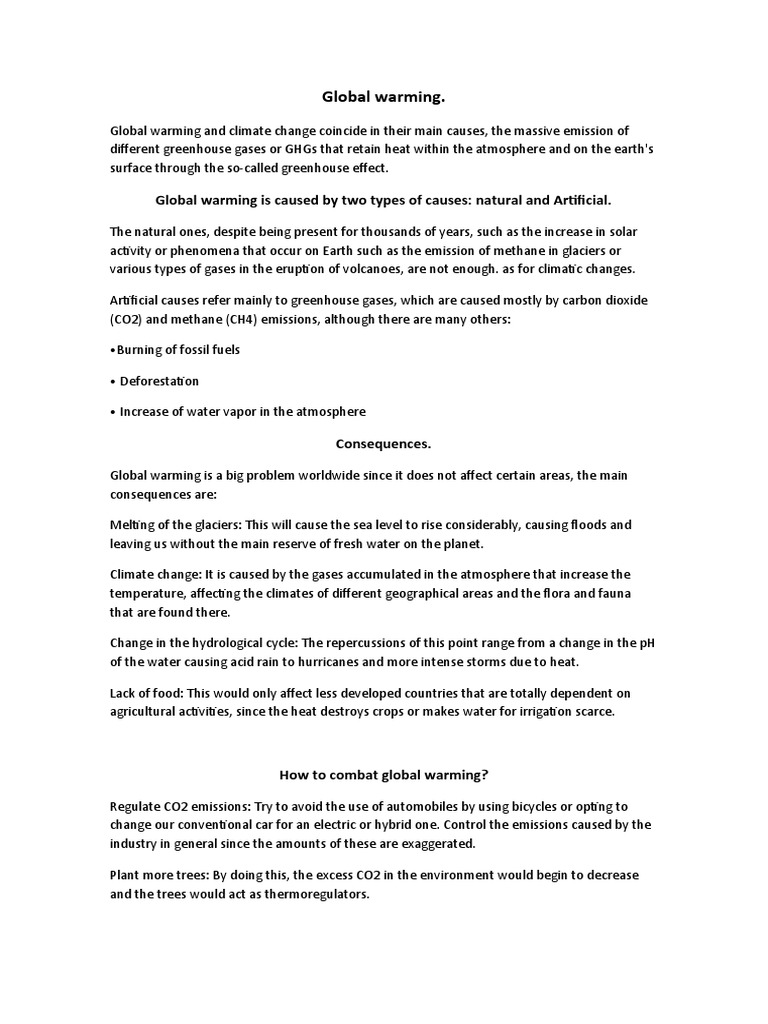 Global Warming | PDF | Climate Change | Greenhouse Gas