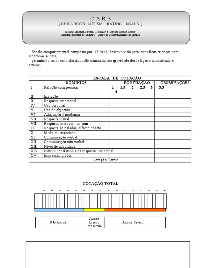 Escala Cars - Autismo | PDF