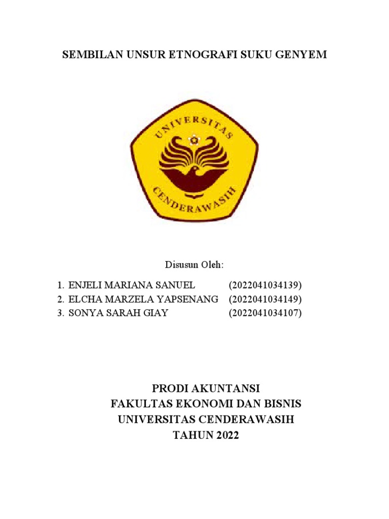 Etnografi Suku Genyem di Papua | PDF