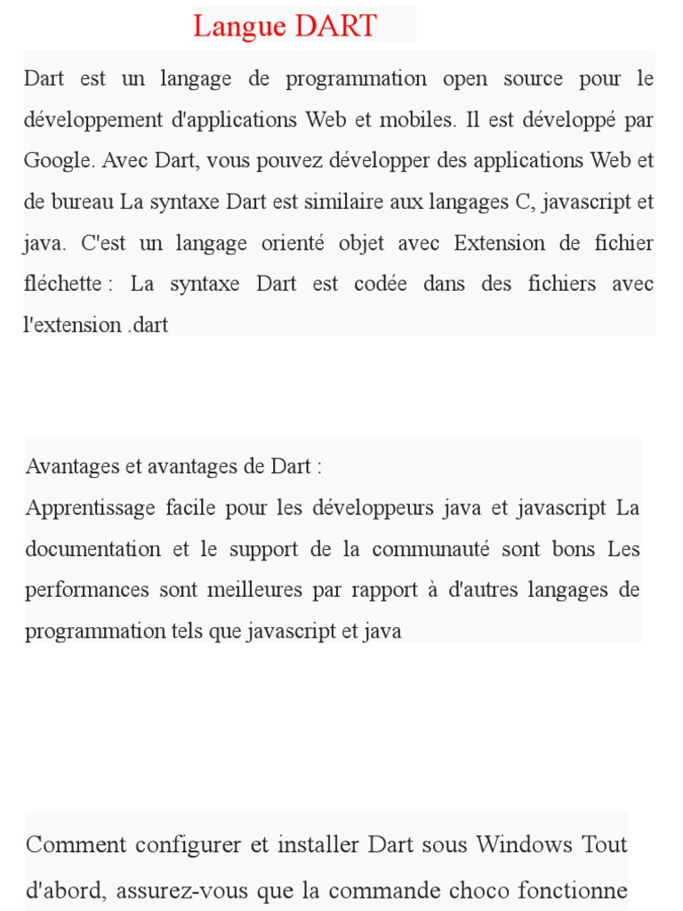 Langage Dart Pdf Javascript Java Langage De Programmation