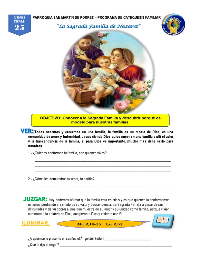 Tema #26 La Sagrada Familia Niños | PDF | Jesús | Amor