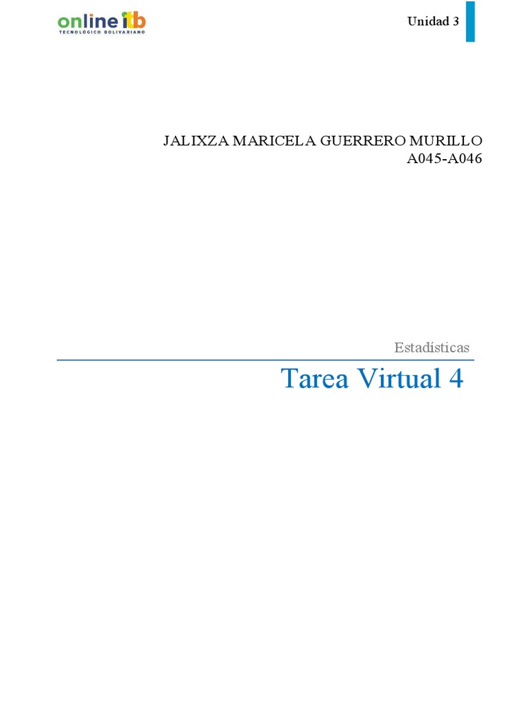 Tarea Virtual 4 ESTADISTICA | PDF | Colombia | Estadísticas descriptivas