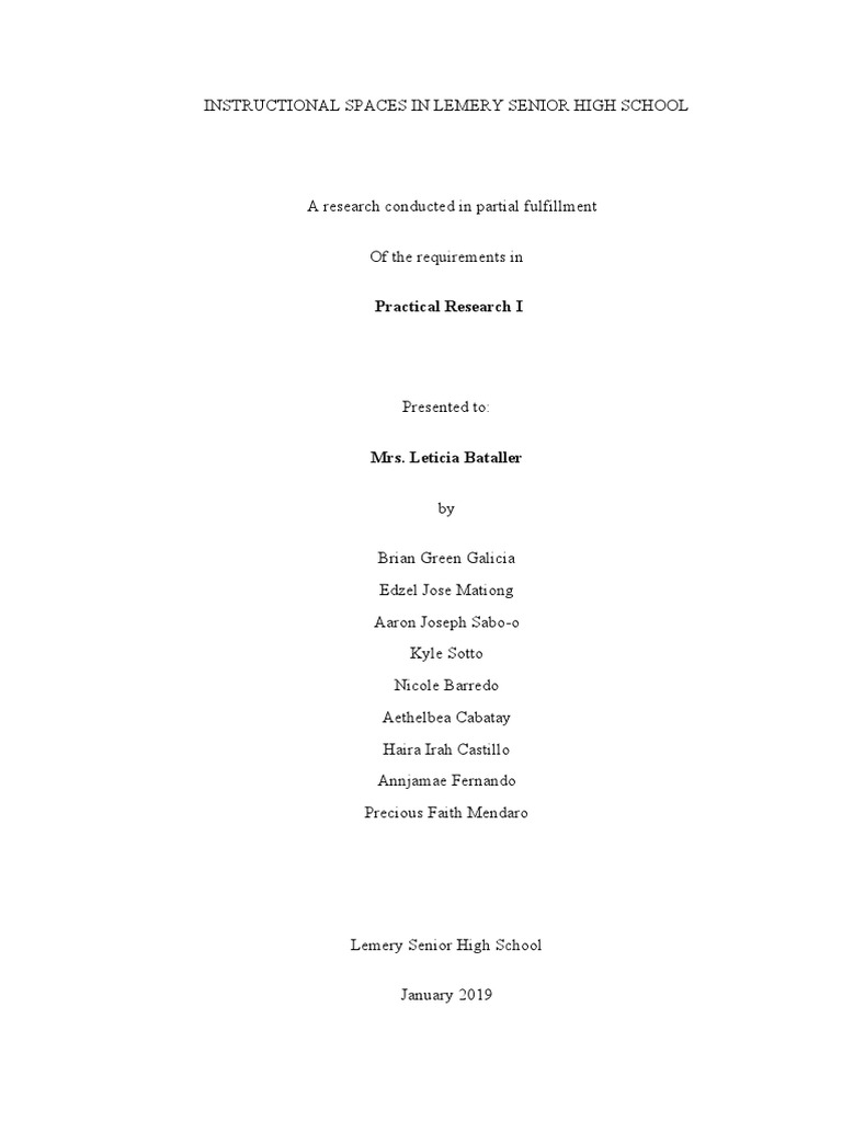 Instructional Spaces in Lemery Senior High School | PDF | Teaching Method | Learning