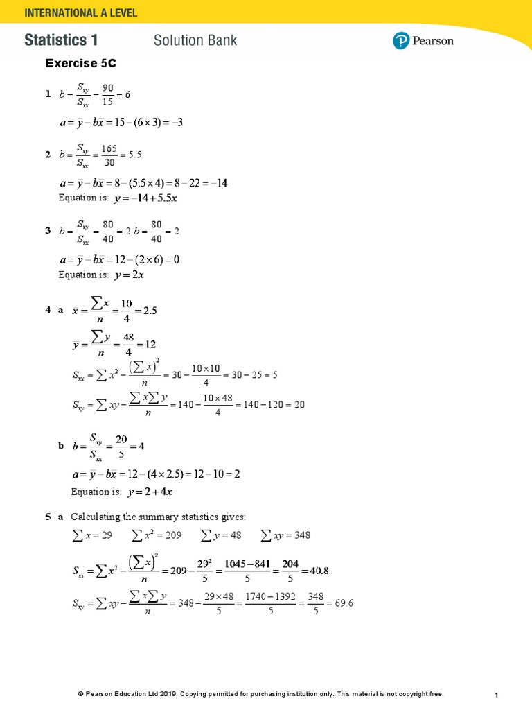 S1 Exercise 5C | PDF | Regression Analysis | Linear Regression