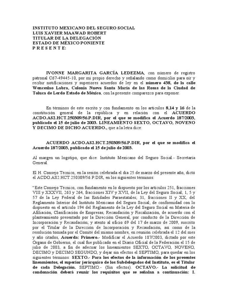 Solicitud de Condonación Imss | PDF | Gobierno