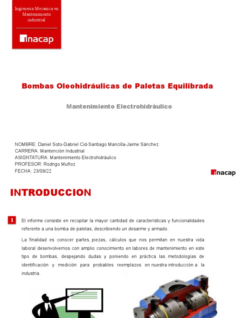 Bombas de Paletas: Funcionamiento y Mantenimiento | PDF | Bomba | Bienes manufacturados