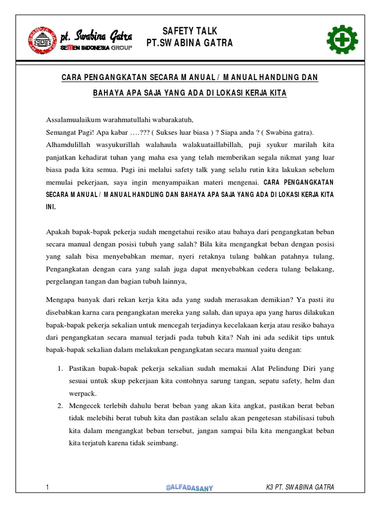 CARA PENGANGKATAN SECARA MANUAL New | PDF