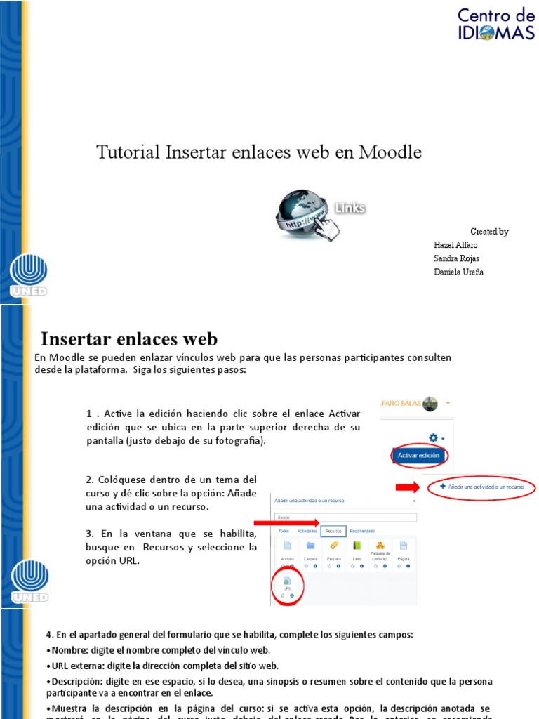 Tutorial Insertar Enlaces Web Moodle | Descargar gratis PDF | Moodle | Informática