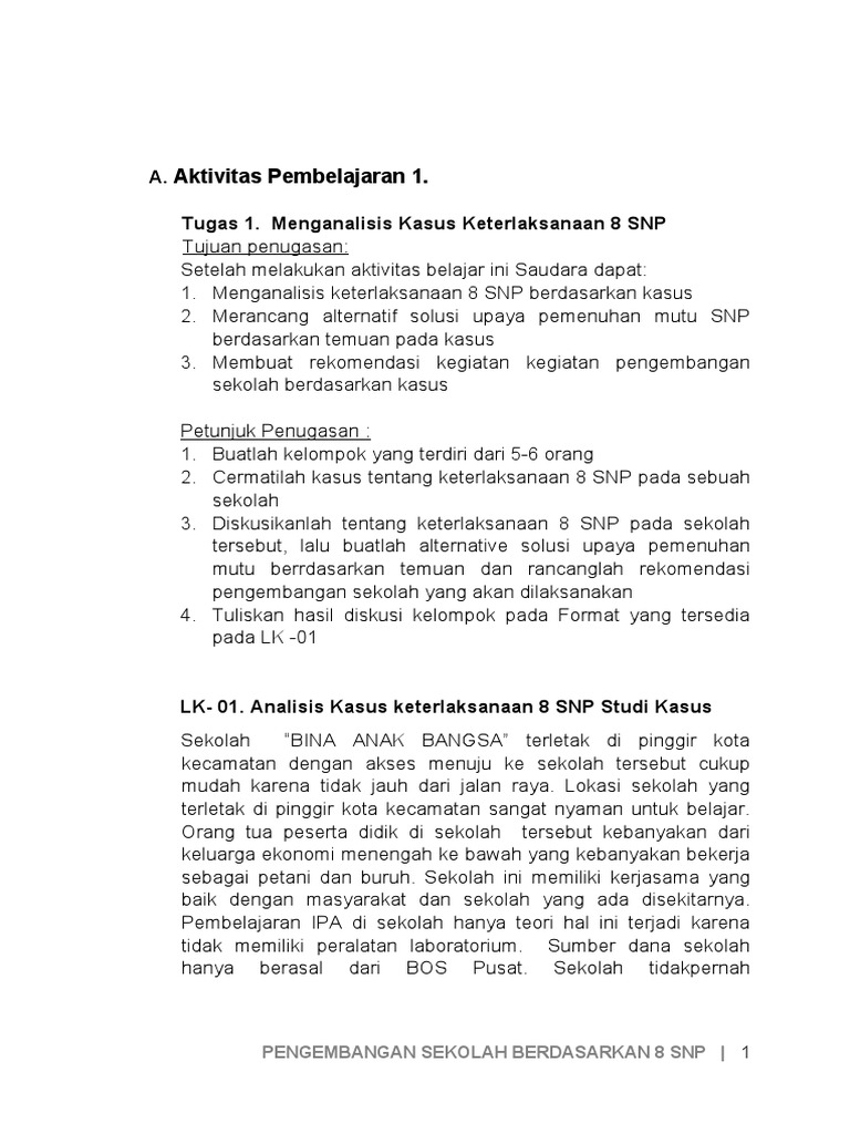 Pengembangan Sekolah Berdasar SNP | PDF