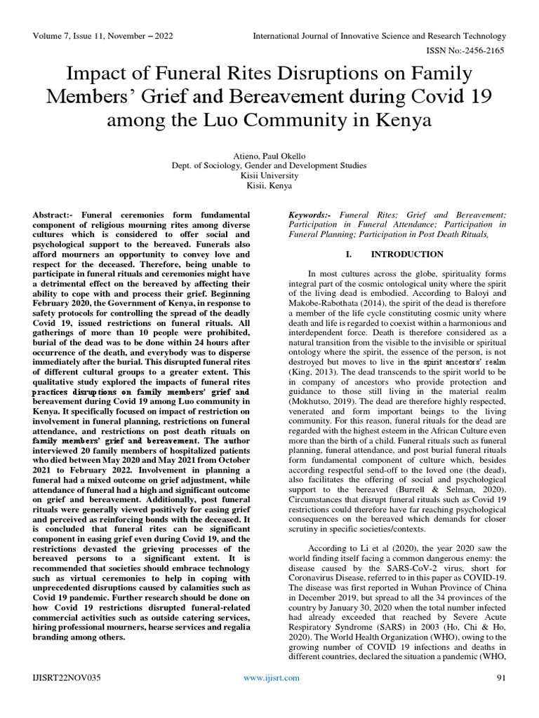 Covid's Impact on Luo Funeral Rites | PDF