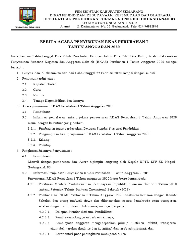 Daftar Hadir Rapat Rkas 2020 | PDF