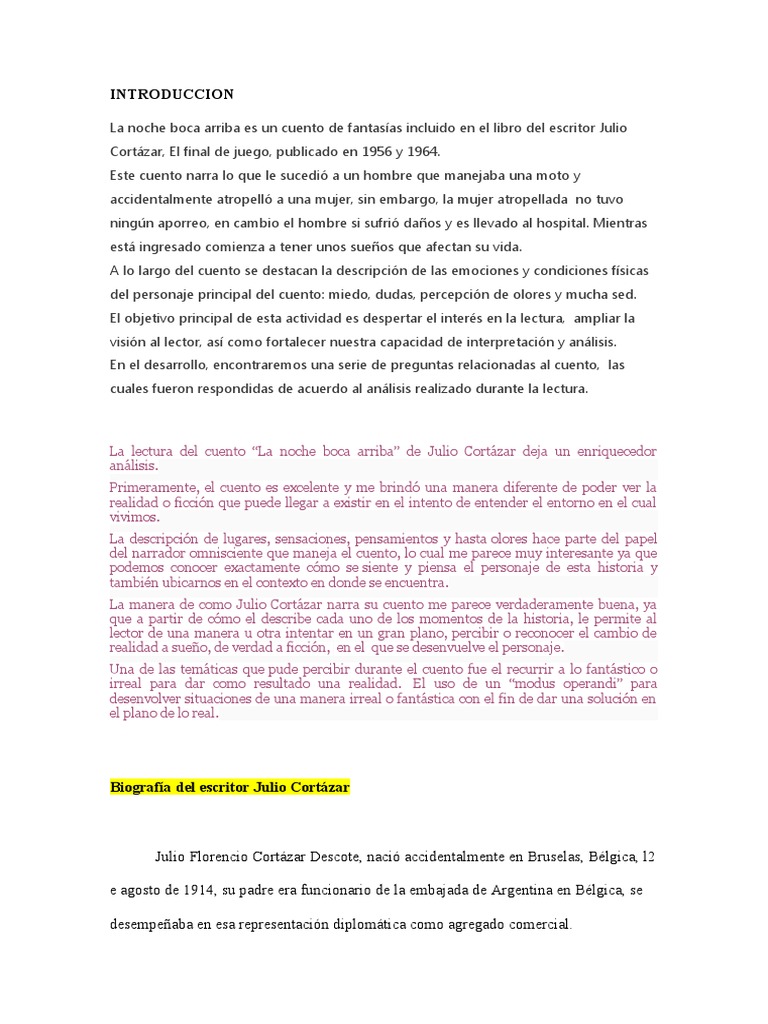 La Noche Boca Arriba | PDF