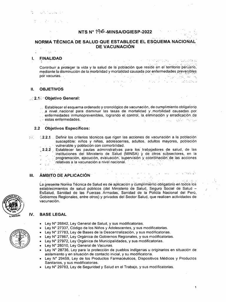 NTS Esquema Nacional de Vacunación 2022 | PDF | Vacunas | Sistema inmune