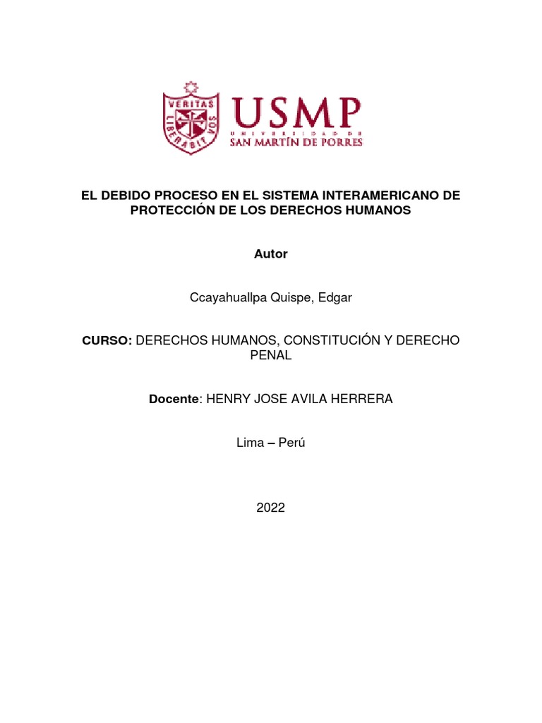 El Debido Proceso en El Sistema Interamericano de Protección de Los Derechos Humanos | Descargar ...