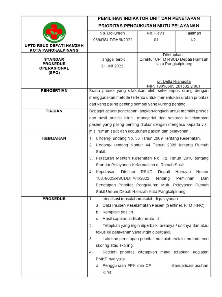Sop Penetapan Imprs | PDF