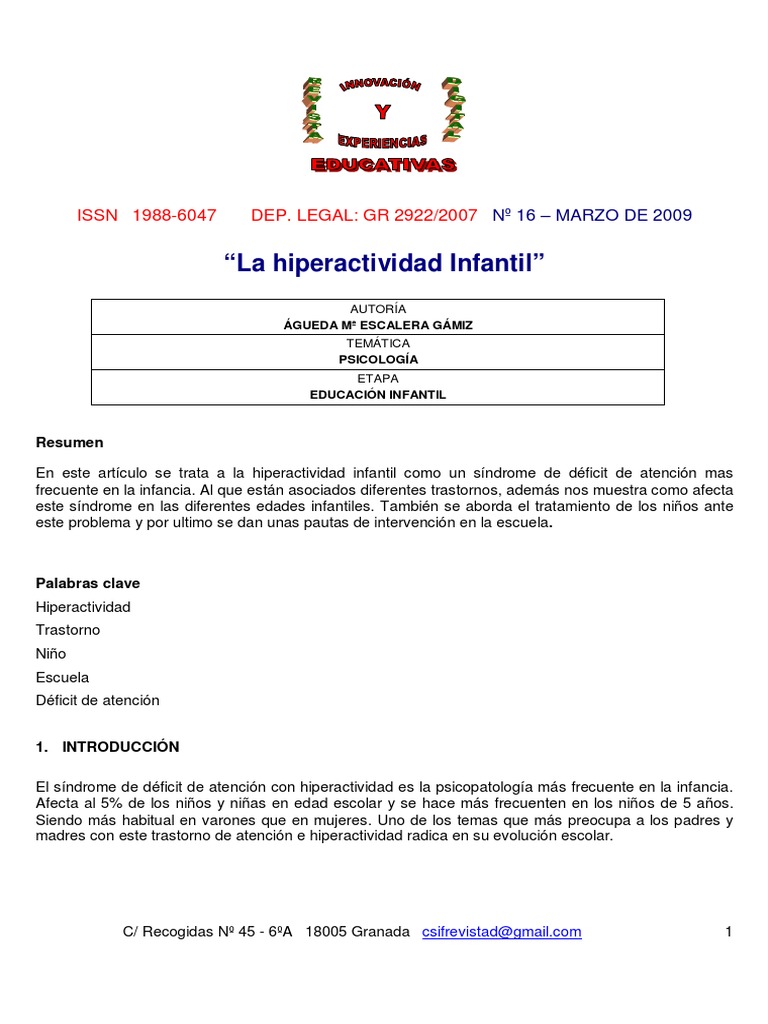 Agueda Maria - Escalera - 2 | PDF | Desorden hiperactivo y deficit de ...