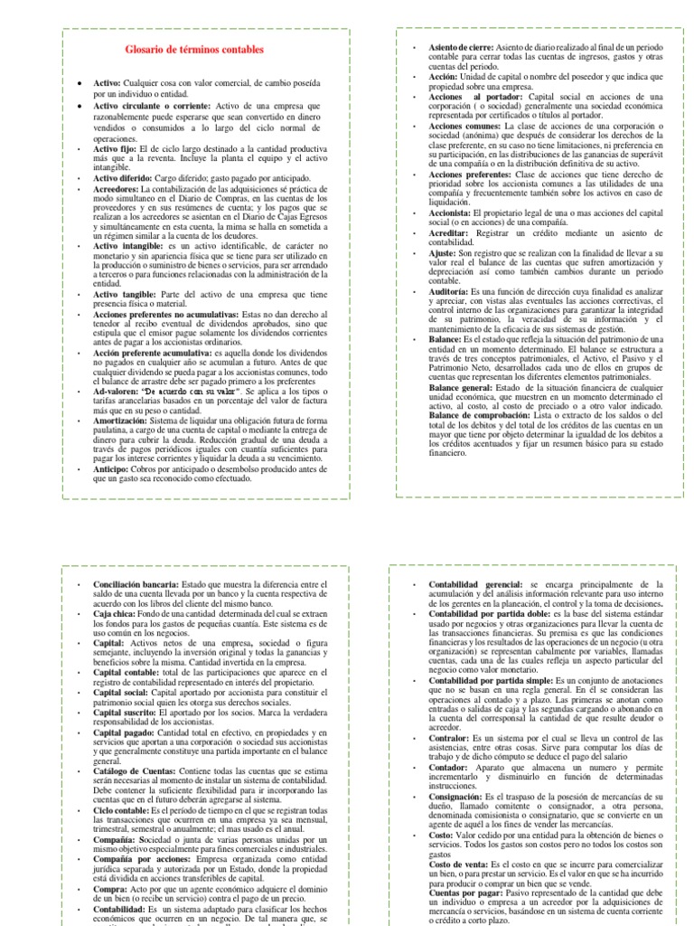 Glosario de Términos Contables | PDF | Contabilidad | Business