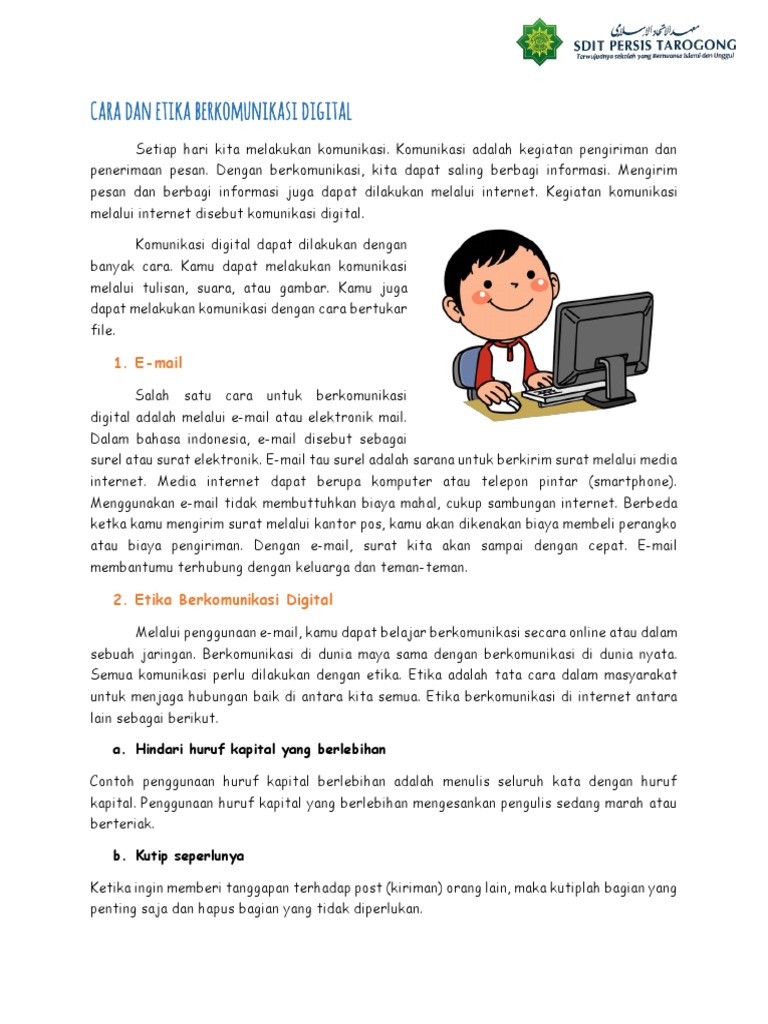 Kelas 4 - Cara Dan Etika Berkomunikasi Digital | PDF