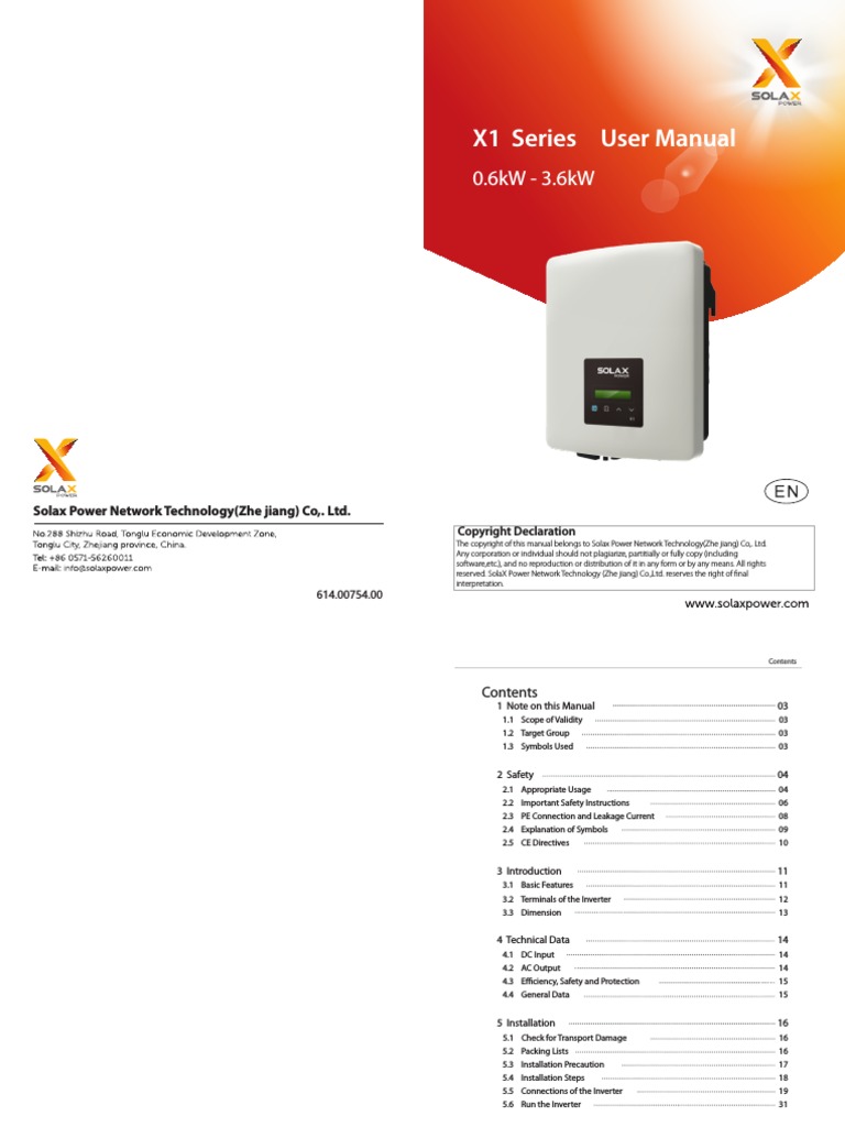 M - 614.00754.00 X1 Mini G3.1 Manual | PDF | Power Inverter | Electrical Engineering
