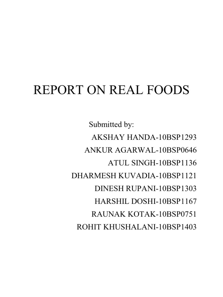 Report On Real Foods | PDF | F Test | Analysis Of Variance