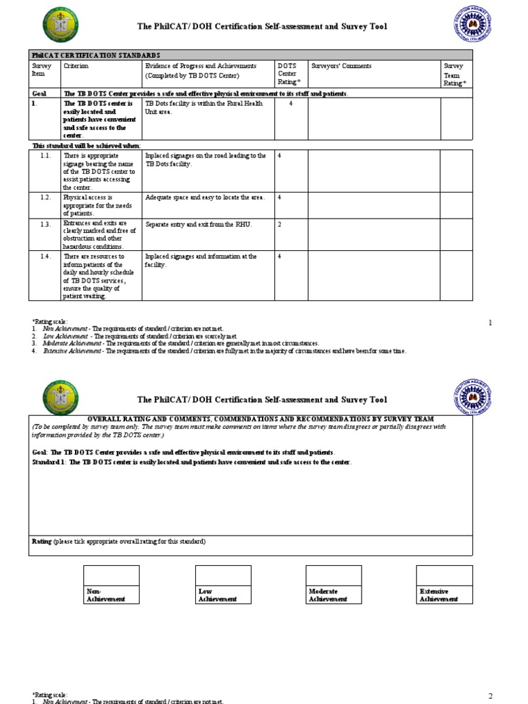 Self Assessment Tool | PDF | Tuberculosis | Physical Therapy