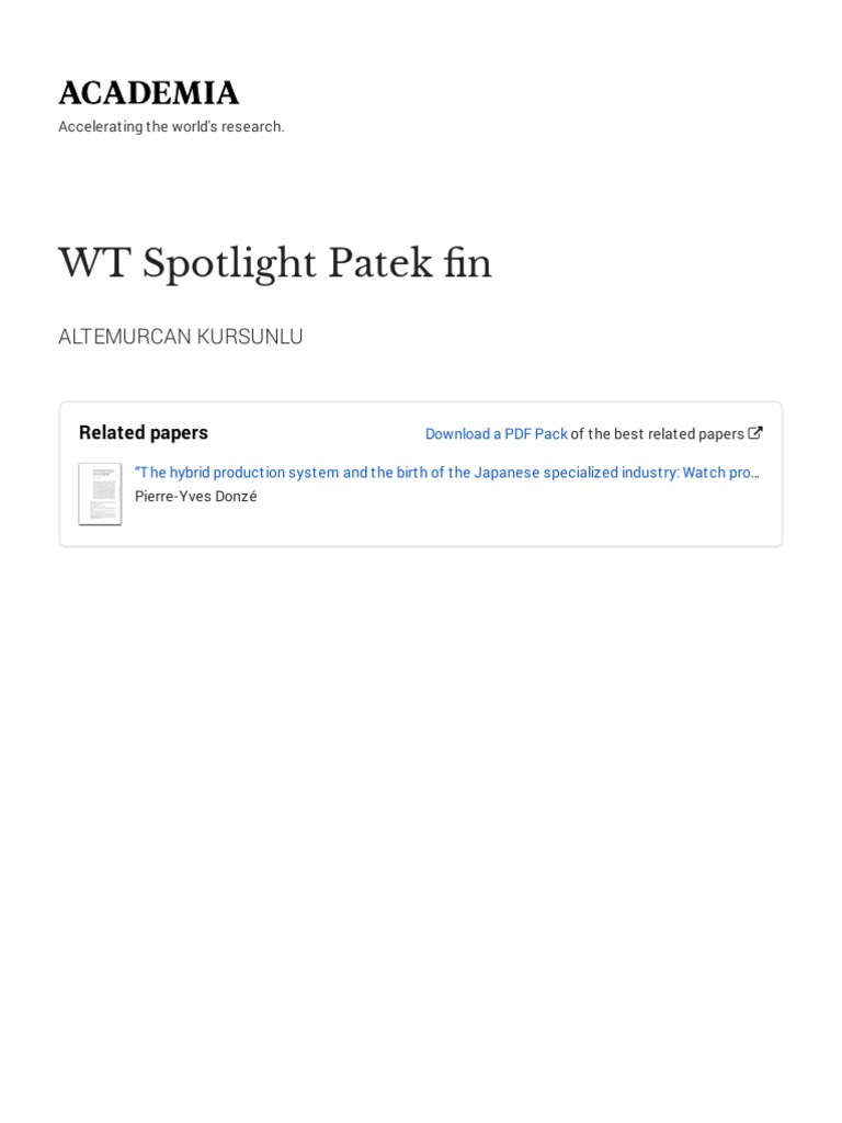 Patek Philippe | PDF | Watch | Horology