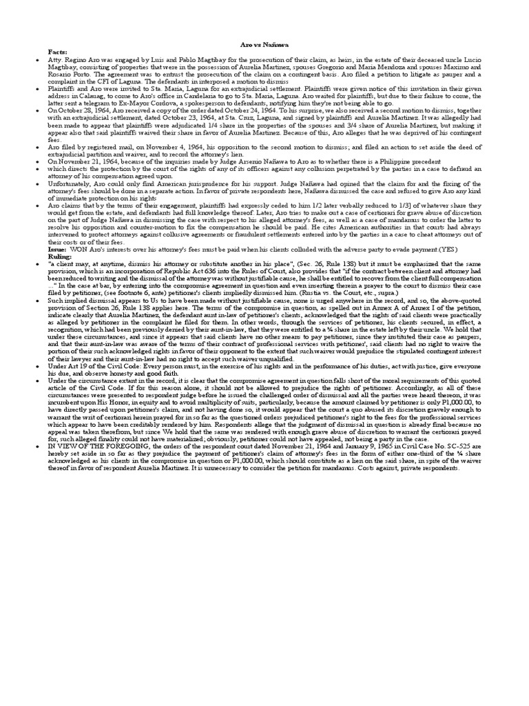 Case Digest Ethics 6 | PDF | Lawsuit | Attorney's Fee