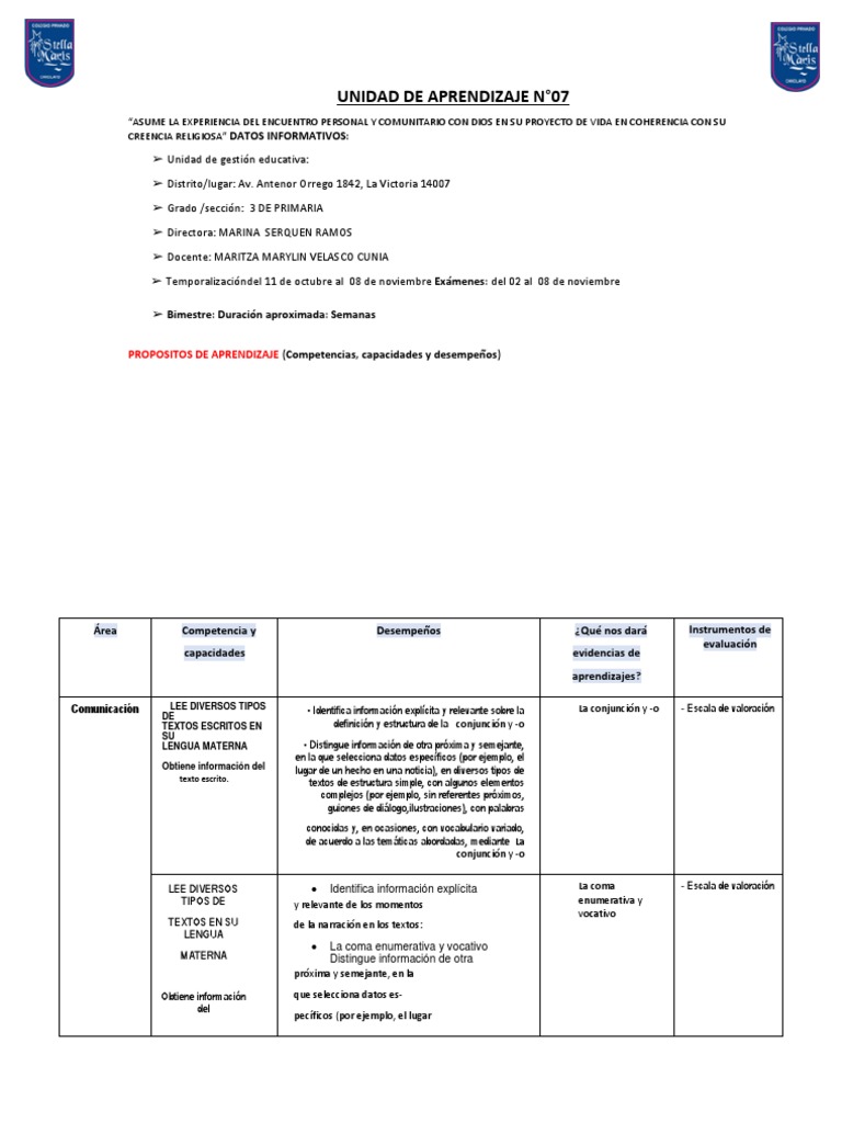 Unidad 7 y 8 de Aprendizaje Ok | PDF | Evaluación | División (Matemáticas)