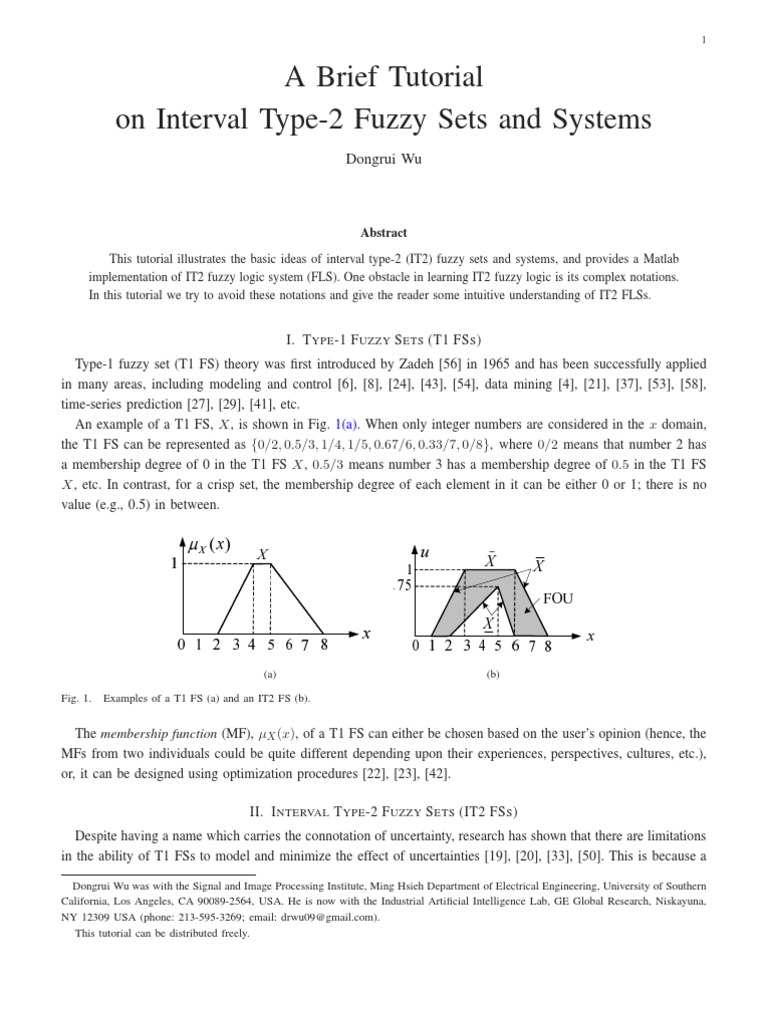 A Brief Tutorial On Interval Type-2 Fuzzy Sets and Systems | Download Free PDF | Mathematical ...