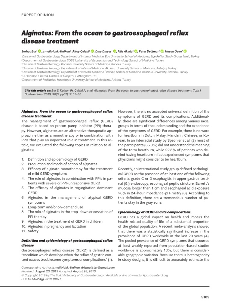 Alginates - From The Ocean To Gastroesophageal Reflux Disease Treatment ...