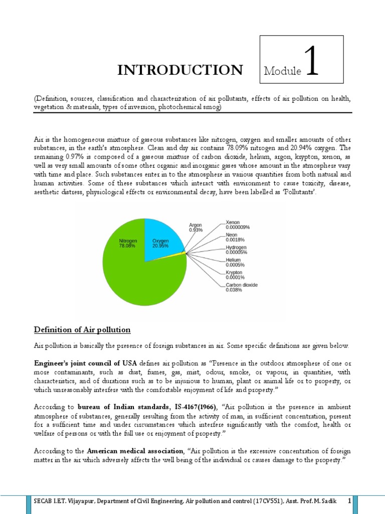 330 17CV551 APC Module 1 Notes | PDF | Respiratory Tract | Smog