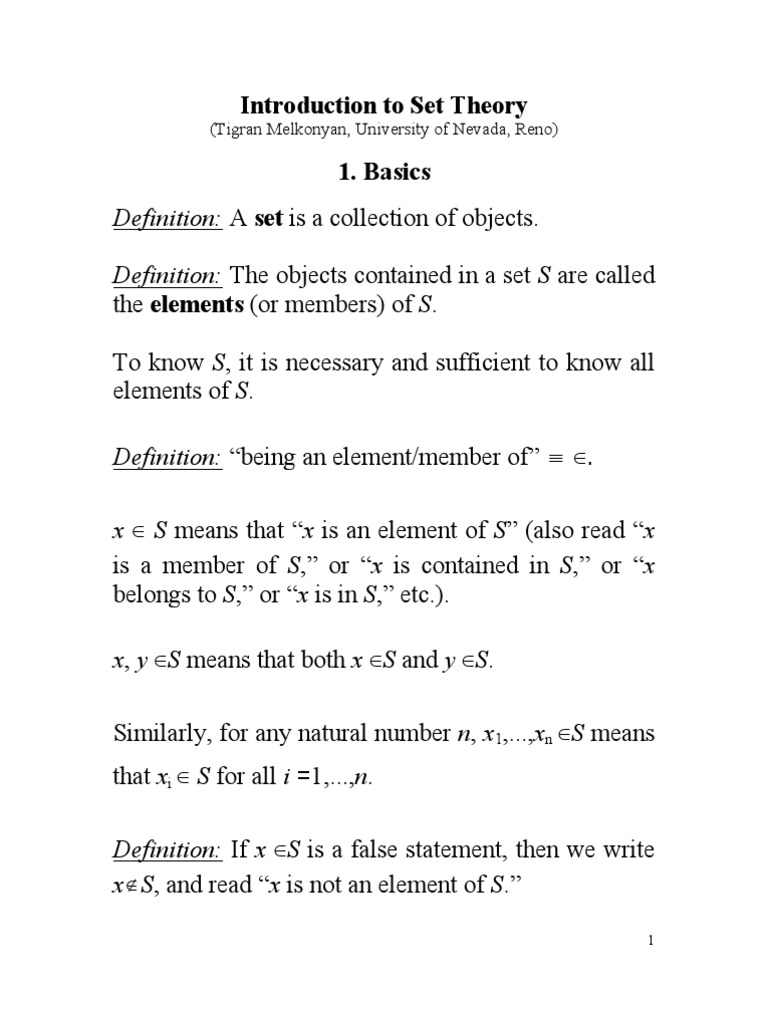 Set Theory | PDF | Empty Set | Set (Mathematics)