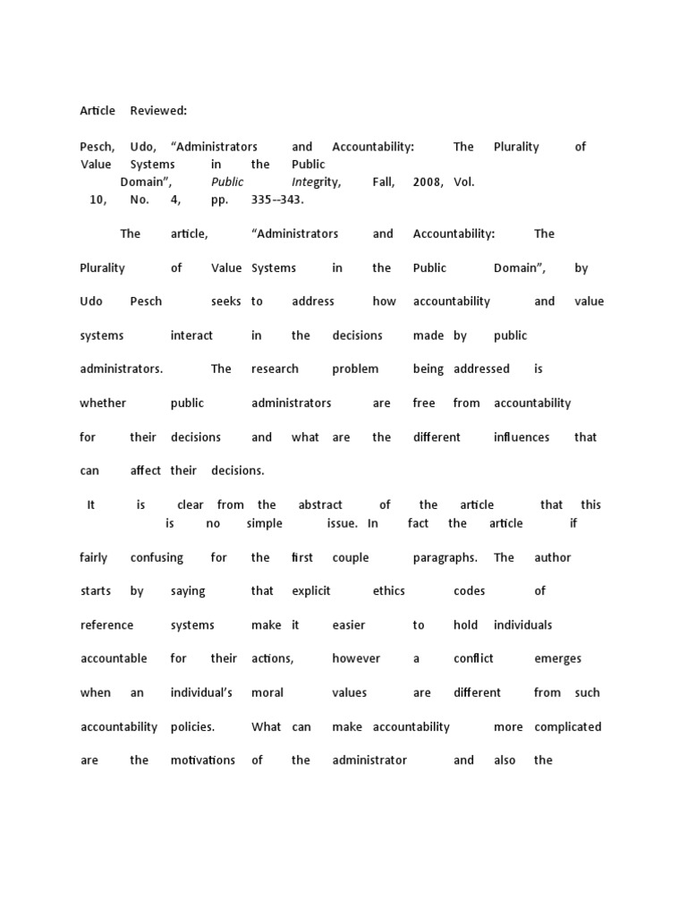 Journal Article Critique Example | PDF