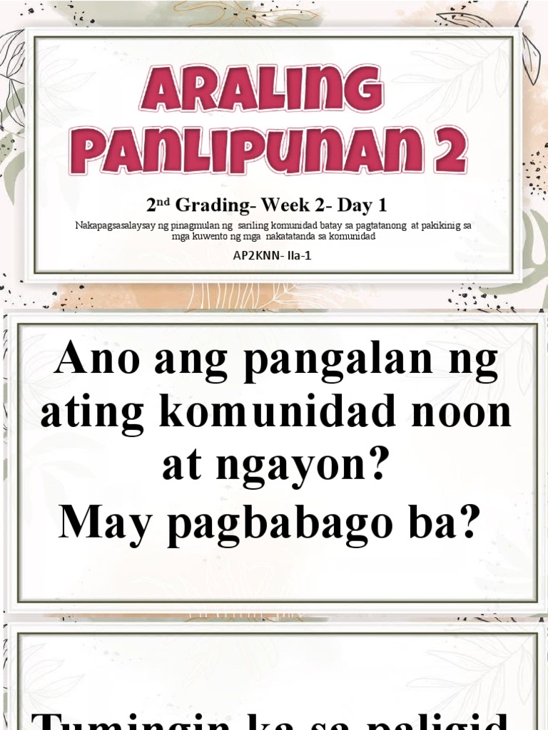 2nd Quarter AP Week 2 Day 1 | PDF
