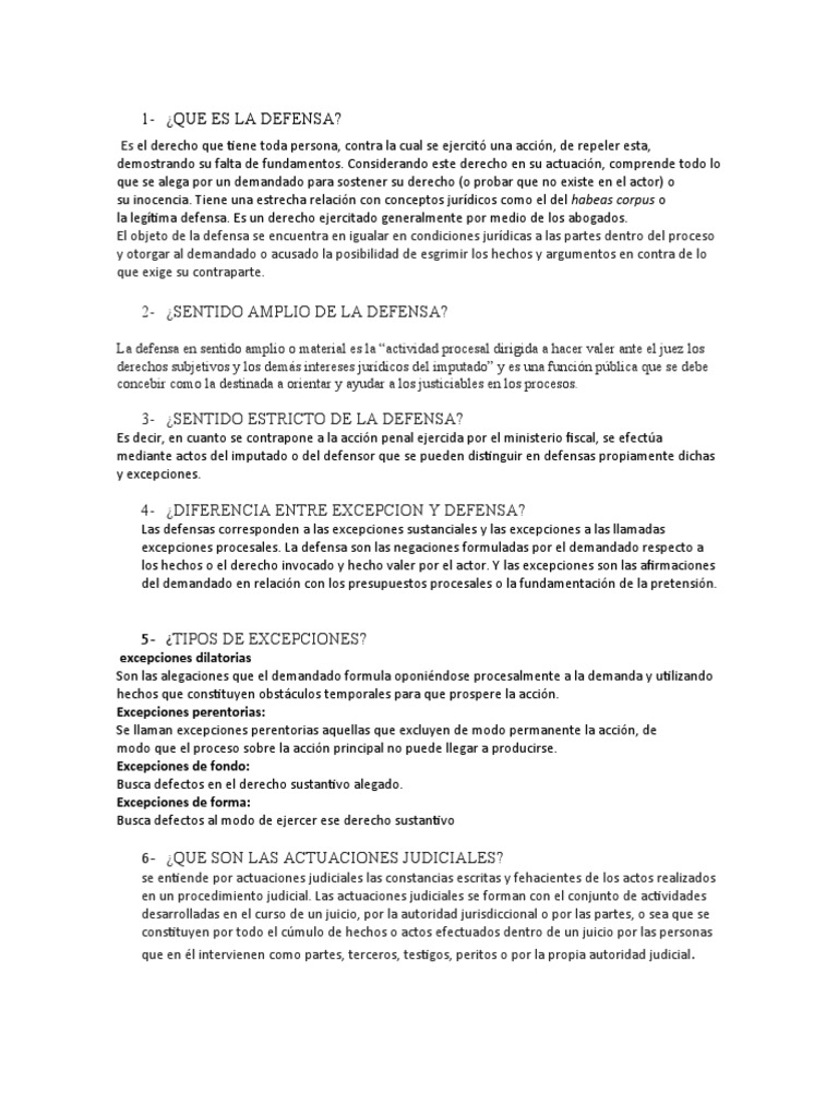 Definición y Tipos de Defensa en Derecho | PDF | Ley procesal ...