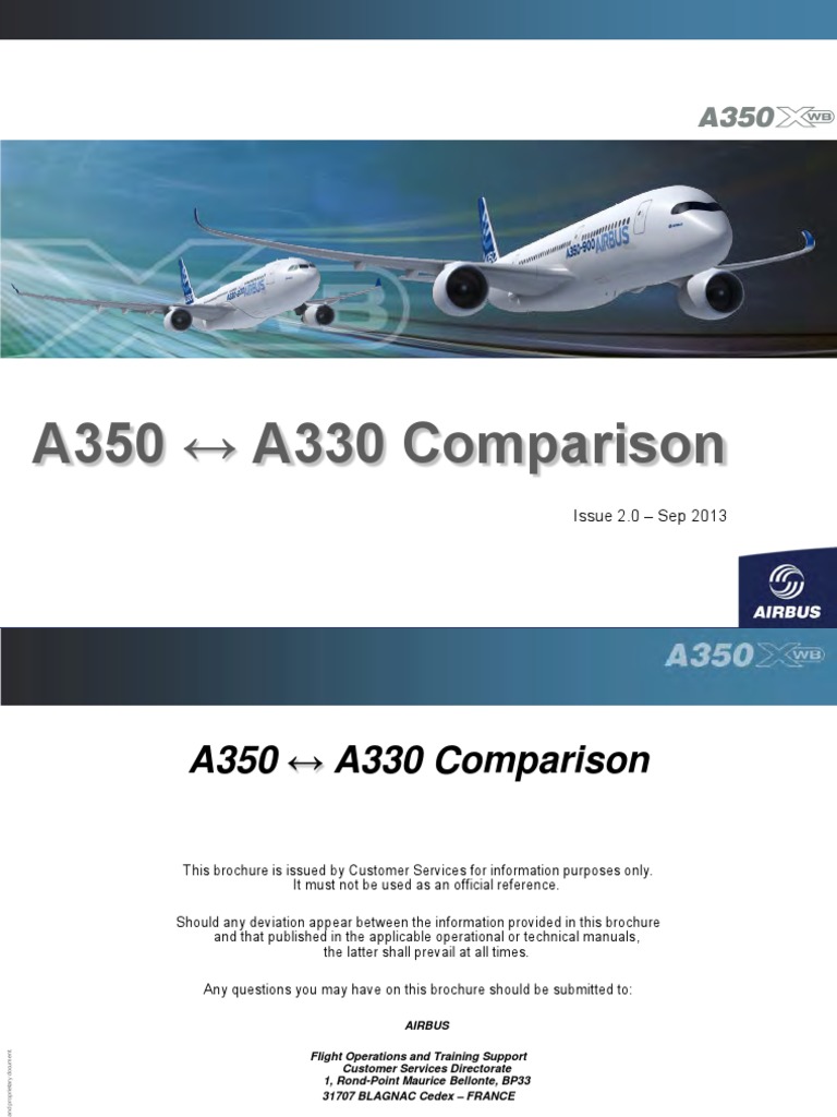 A350 A330 Comparison Sep 2014 | Download Free PDF | Aviation | Aircraft