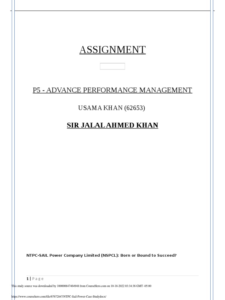 NTPC Sail Power Case Study | PDF