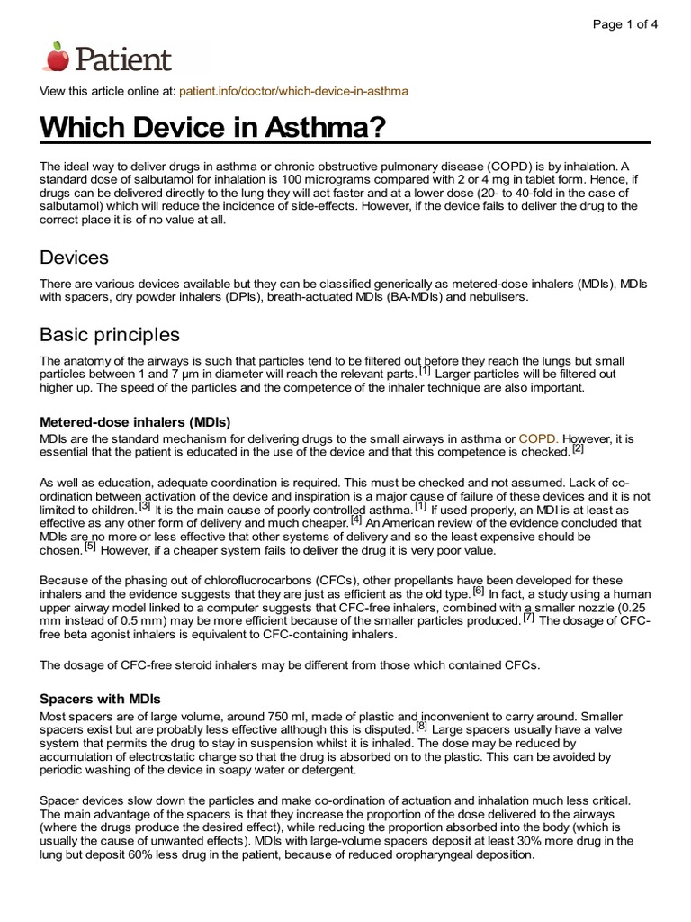 UK Pro Asthma Devices Condition Leaflet | PDF