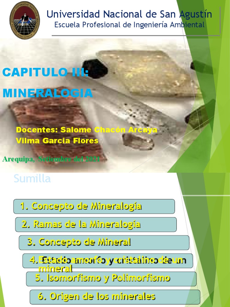 Cap - III Mineralogia | PDF | Minerales | Roca (geología)