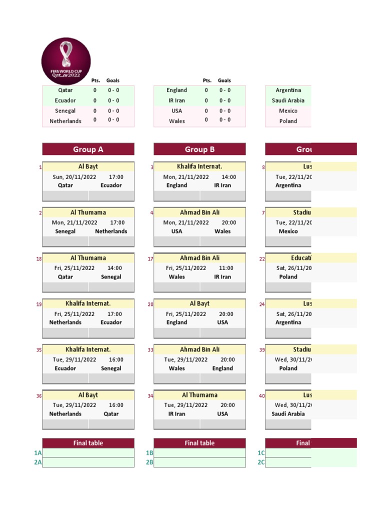 Piala Dunia 22 | PDF | Fifa Competitions | Sports Teams
